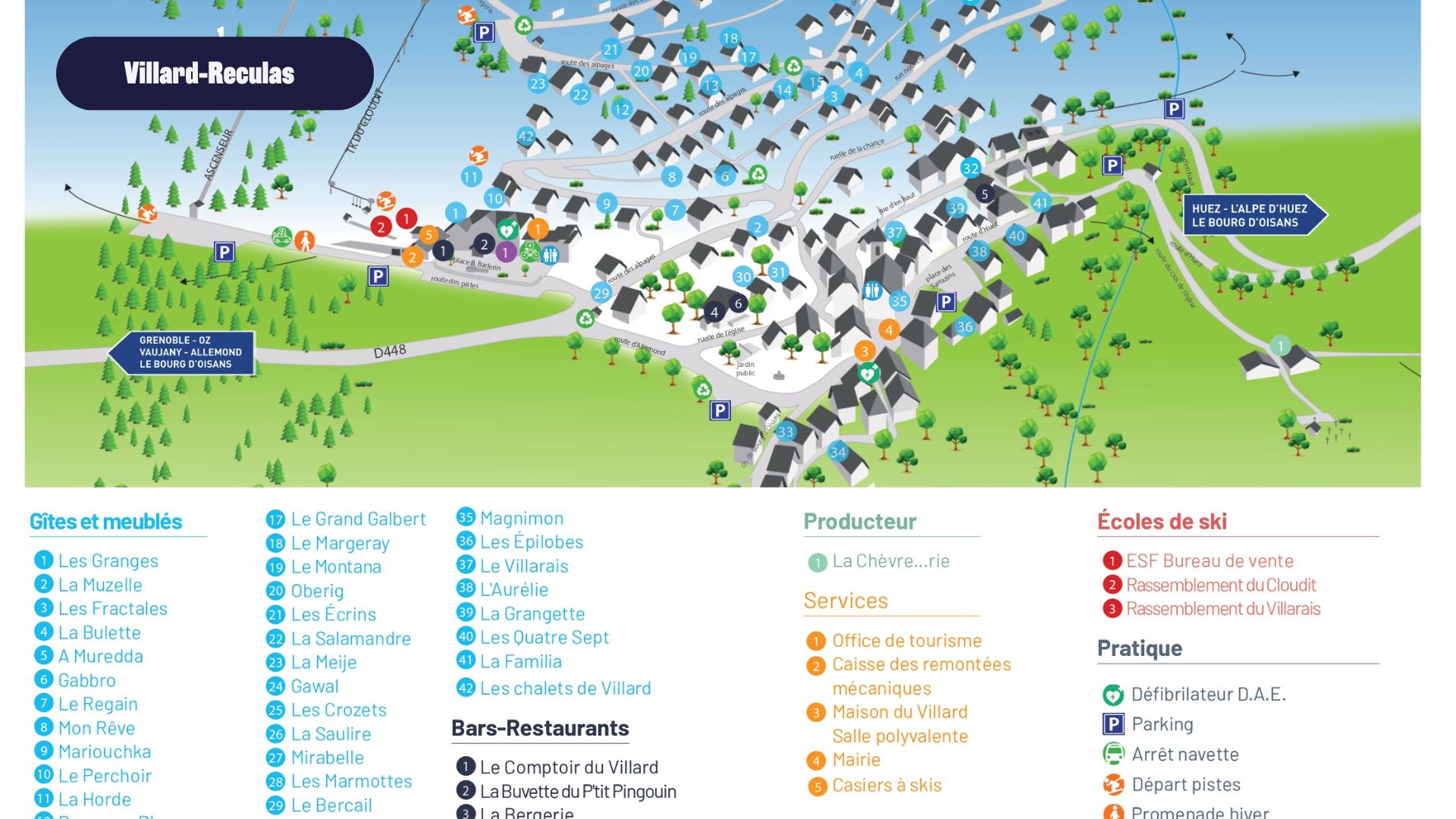 Ski resort map - Villard Reculas